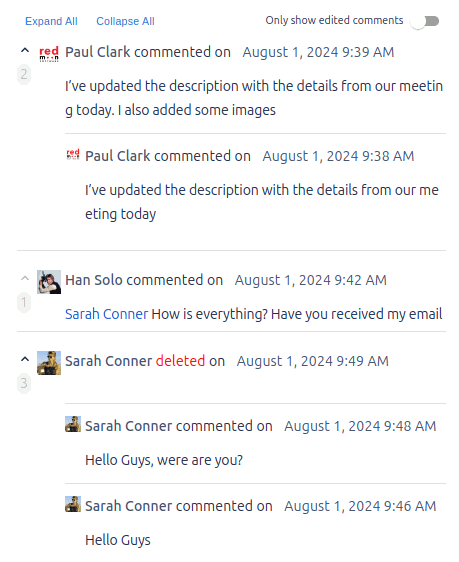 Comment History Cloud - Redmoon Software