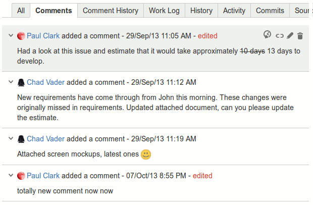 Comment History - Redmoon Software