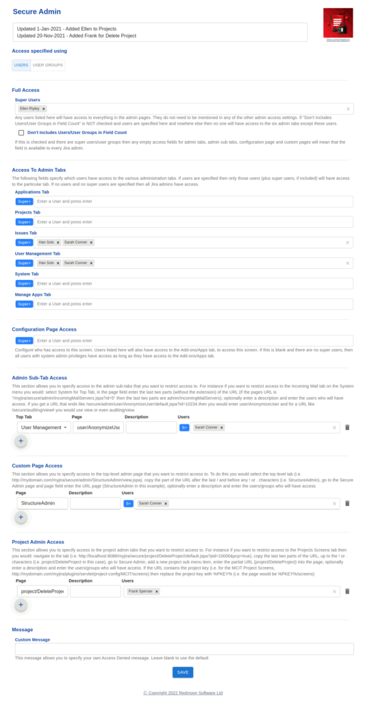 Secure Admin - Redmoon Software